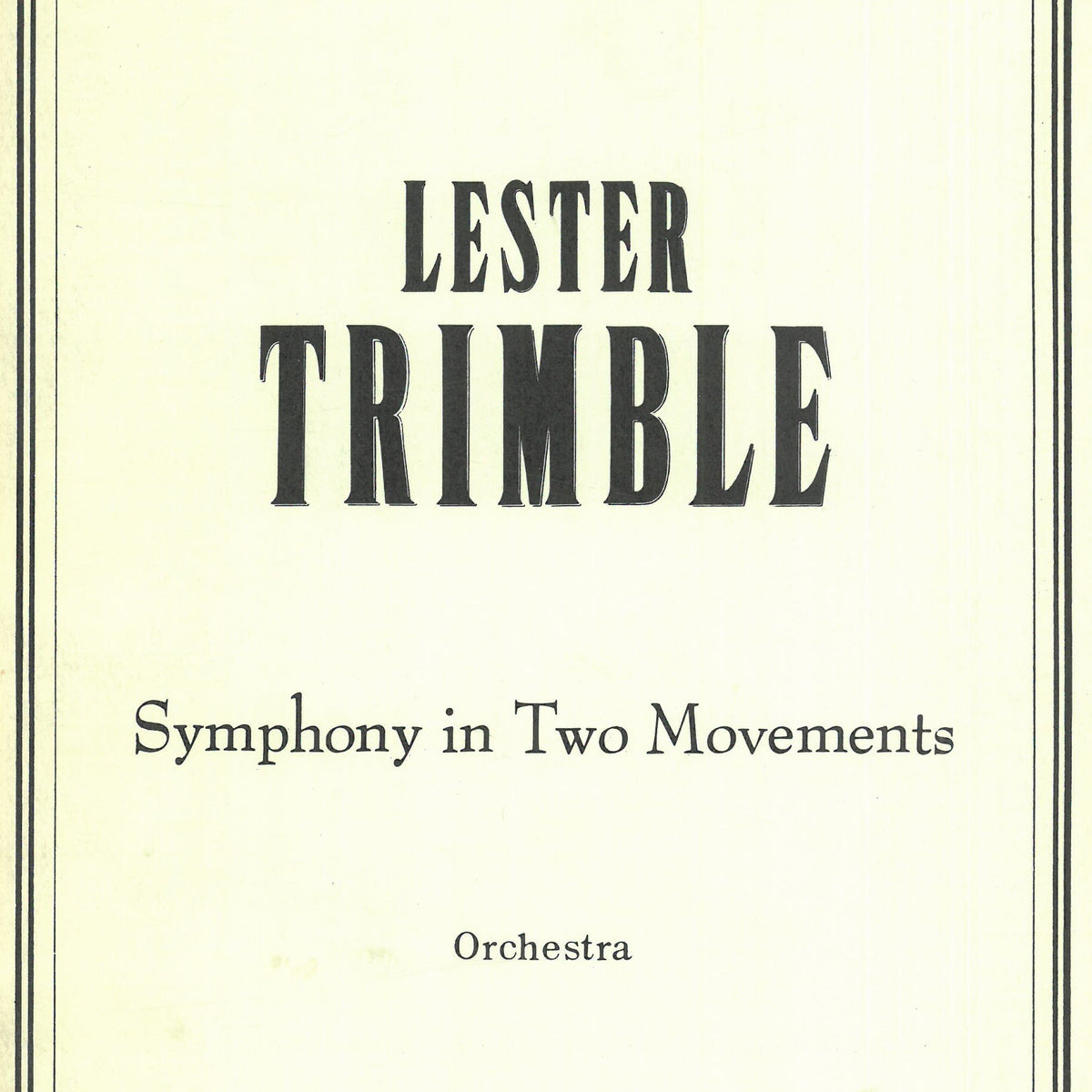 Trimble: Symphony in 2 Movements – Ficks Music