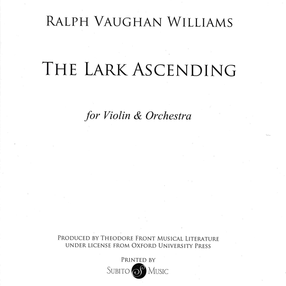 Vaughan Williams: The Lark Ascending (Original Version) – Ficks Music