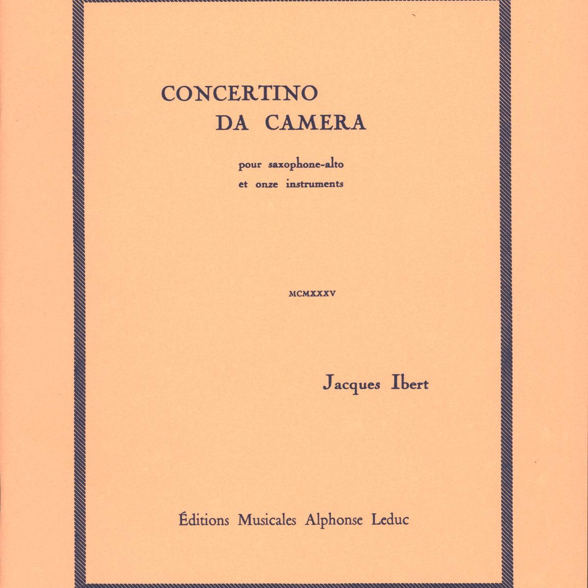 Ibert: Concertino Da Camera – Ficks Music